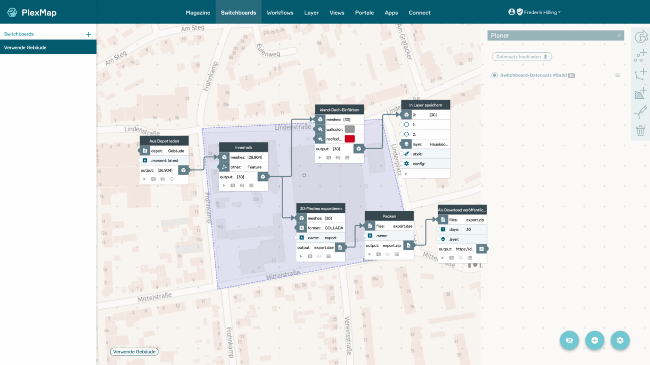 Geoplex | Switchboard | Workflows für Ihre Geodaten erzeugen!